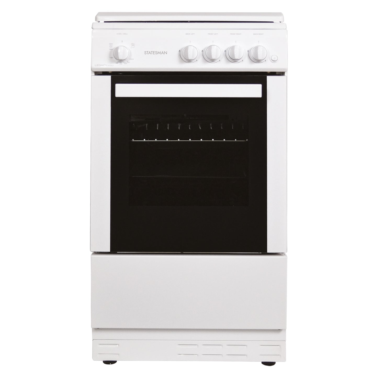 Statesman Freestanding Gas Cooker With Lid, White